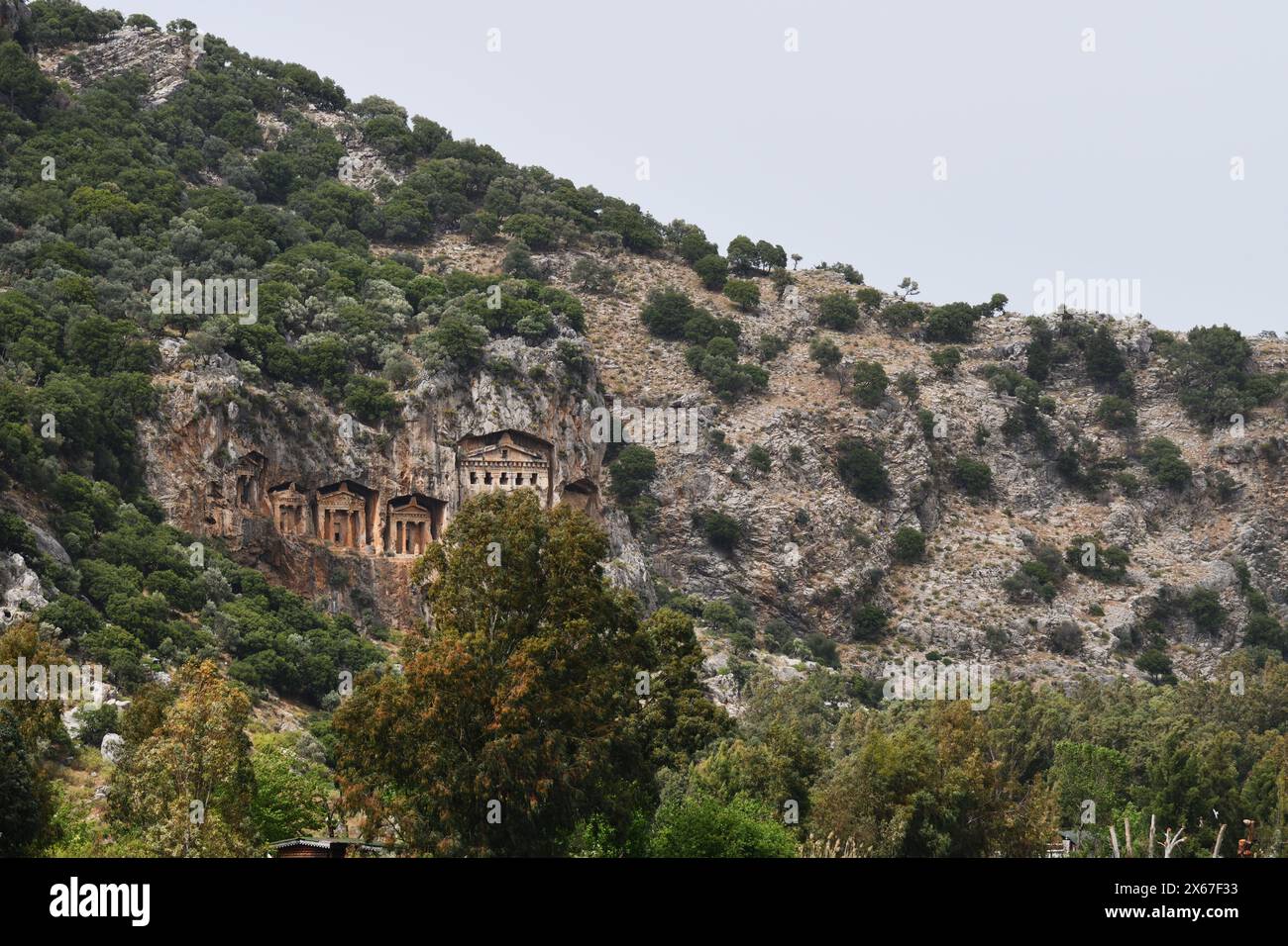 Kaunian rock tombs in Hellenistic style. Kaunos was a city of ancient ...