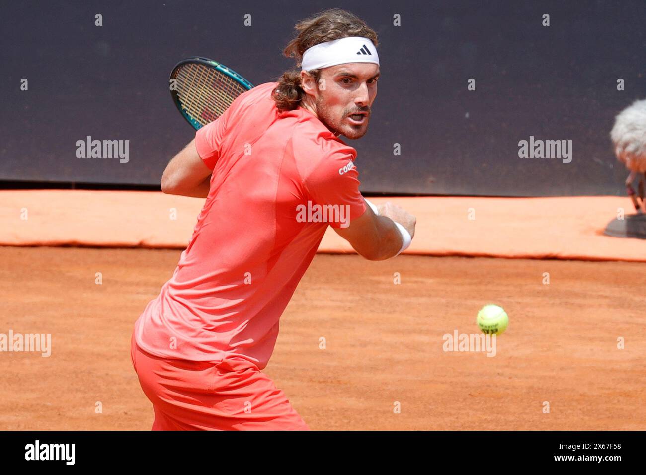 Rome, Lazio, Italy. 13th May, 2024. Stefanos Tsitsipas (GRE) is playing ...
