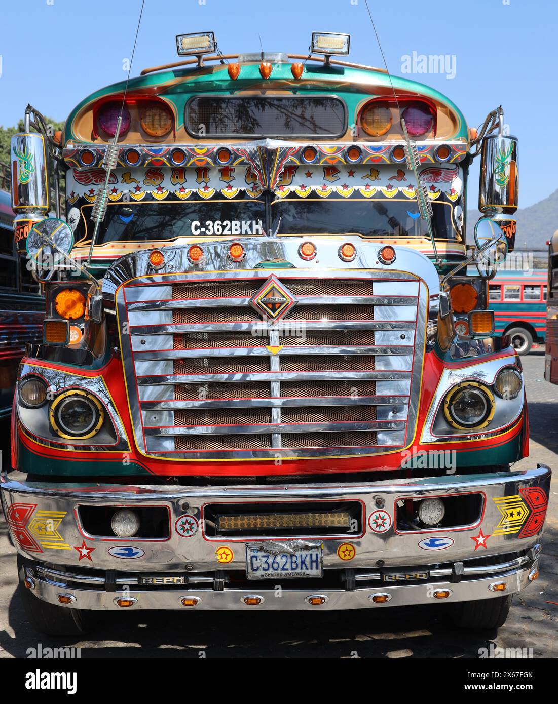 'Chicken Bus'. Antigua, Guatemala. Refurbished retired U.S. school bus ...