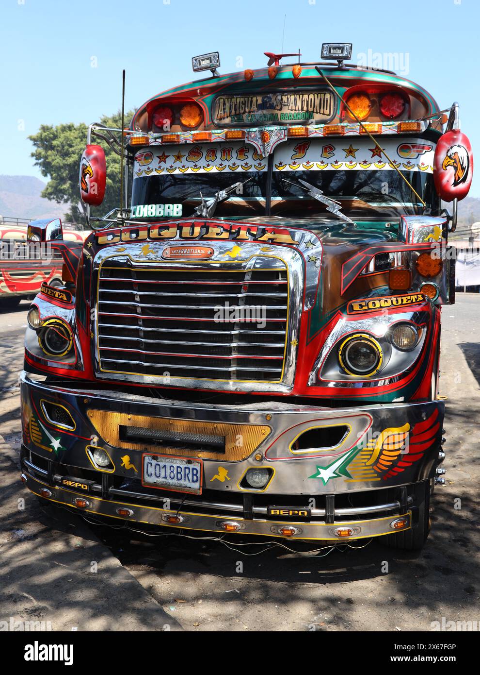 'Chicken Bus'. Antigua, Guatemala. Refurbished retired U.S. school bus ...