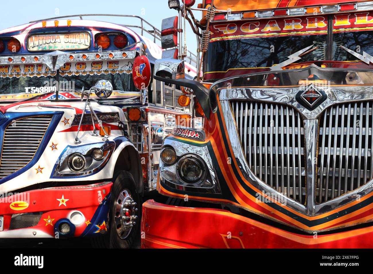 'Chicken Bus'. Antigua, Guatemala. Refurbished retired U.S. school bus ...