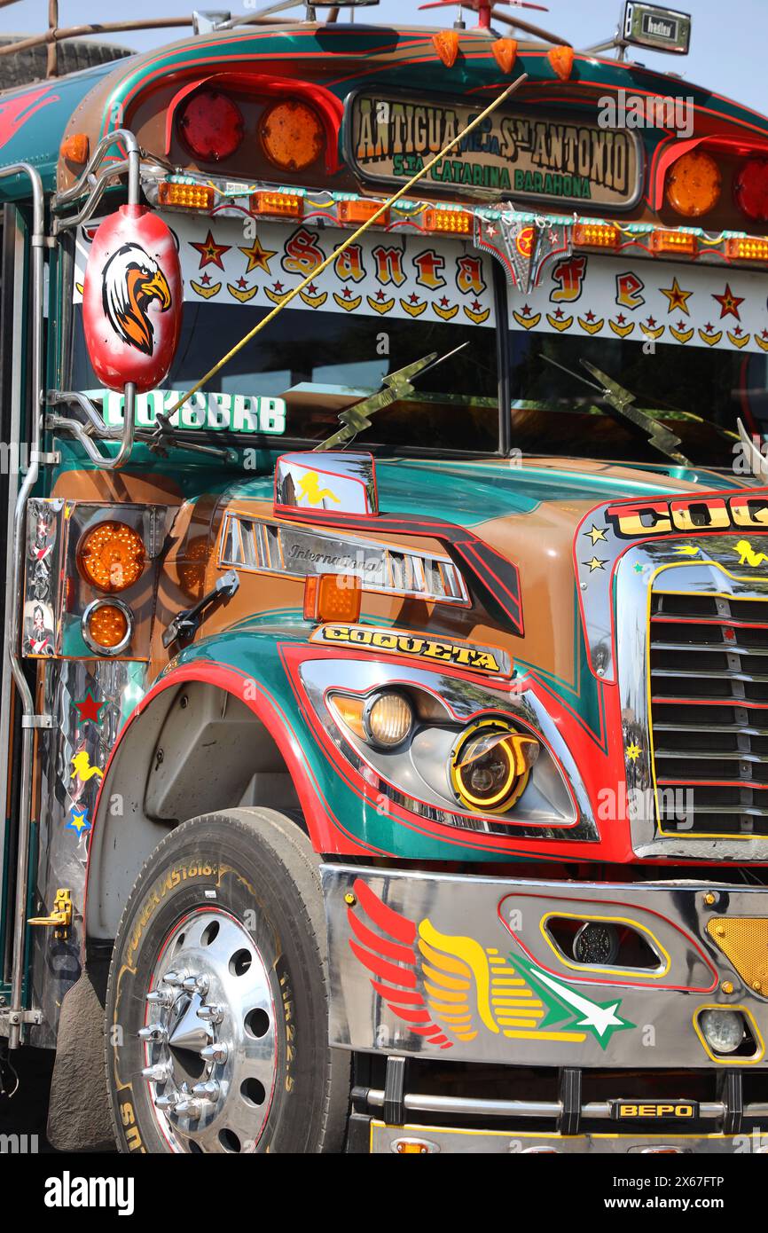 'Chicken Bus'. Antigua, Guatemala. Refurbished retired U.S. school bus ...