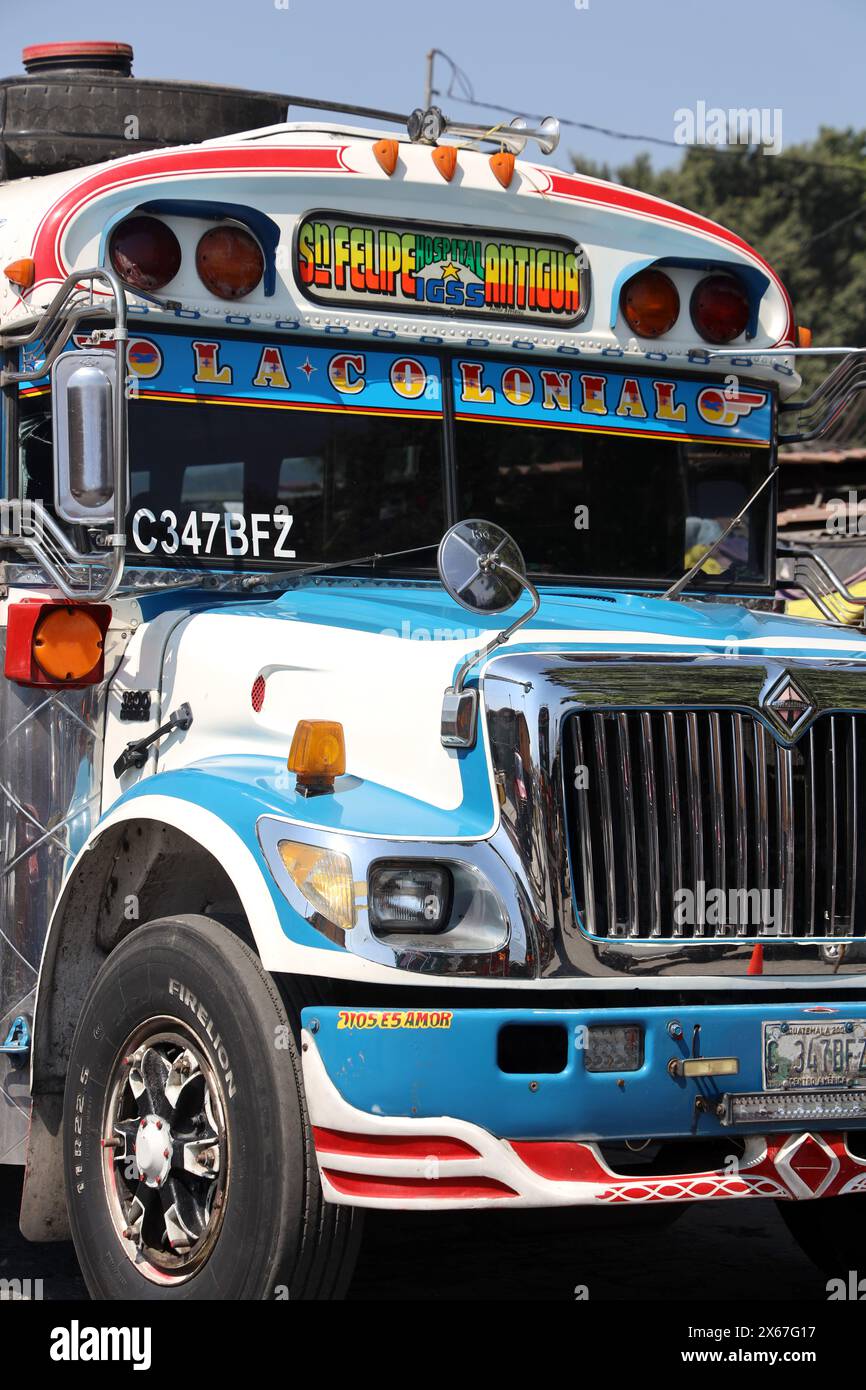'Chicken Bus'. Antigua, Guatemala. Refurbished retired U.S. school bus ...