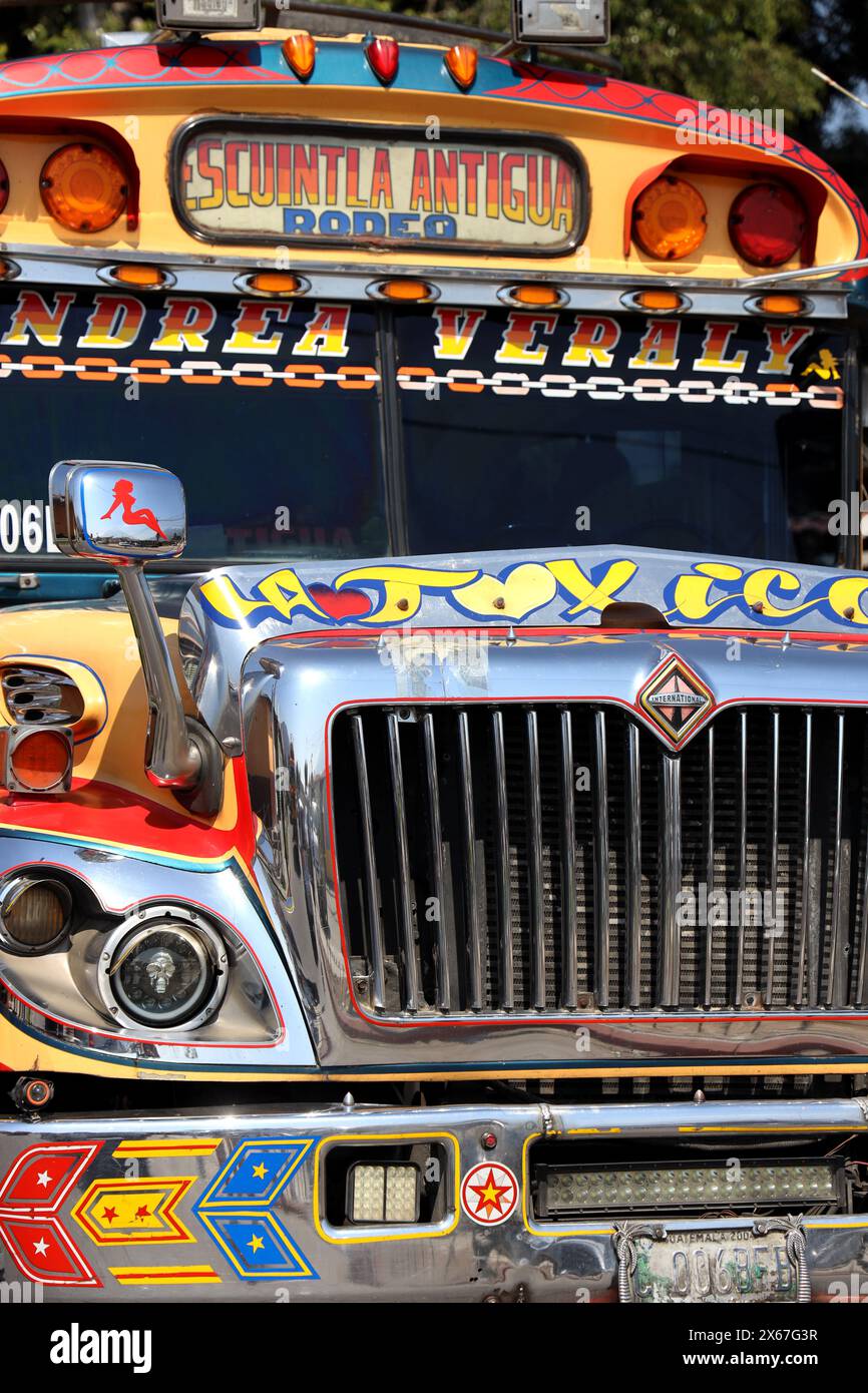 'Chicken Bus'. Antigua, Guatemala. Refurbished retired U.S. school bus ...