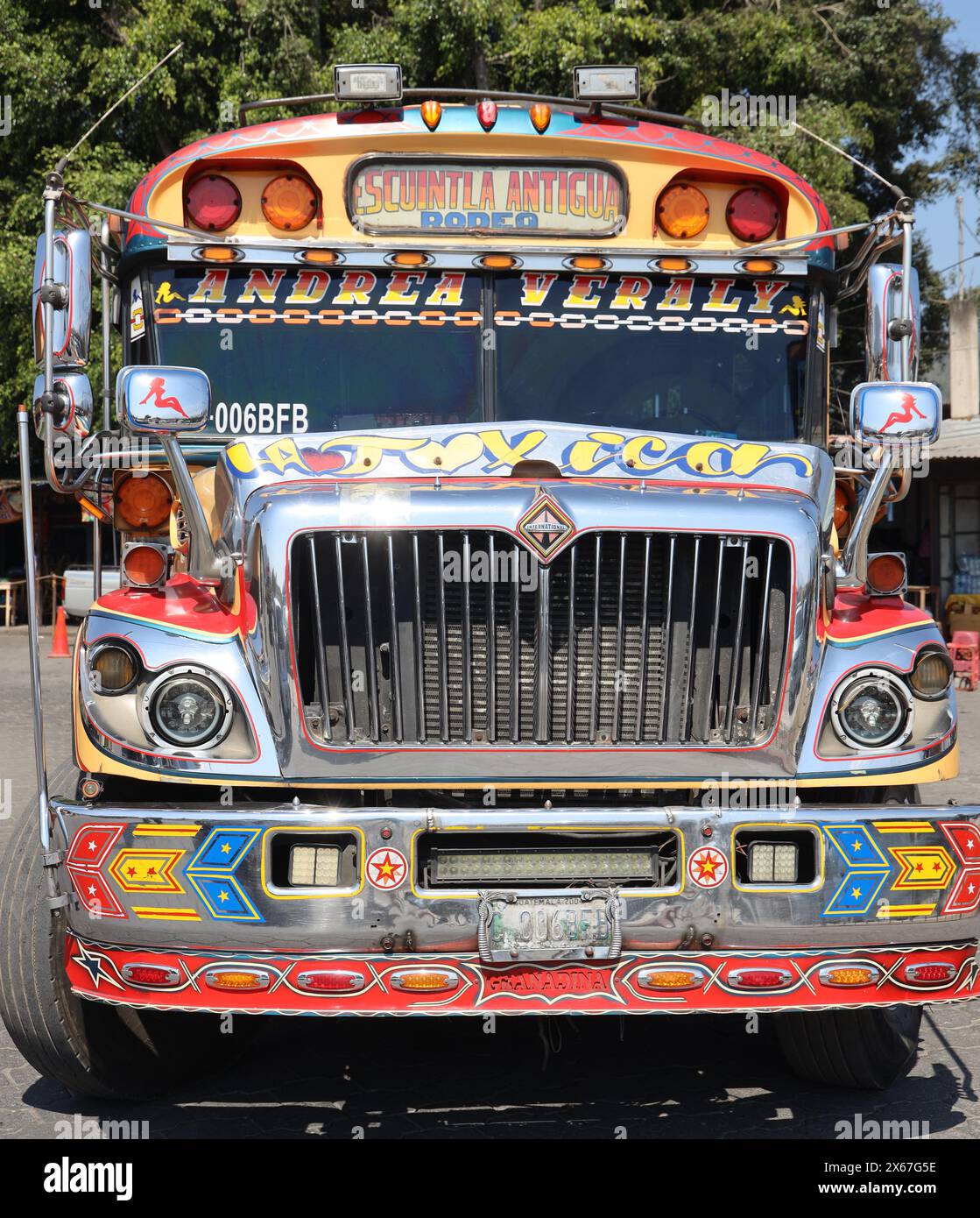 'Chicken Bus'. Antigua, Guatemala. Refurbished retired U.S. school bus ...