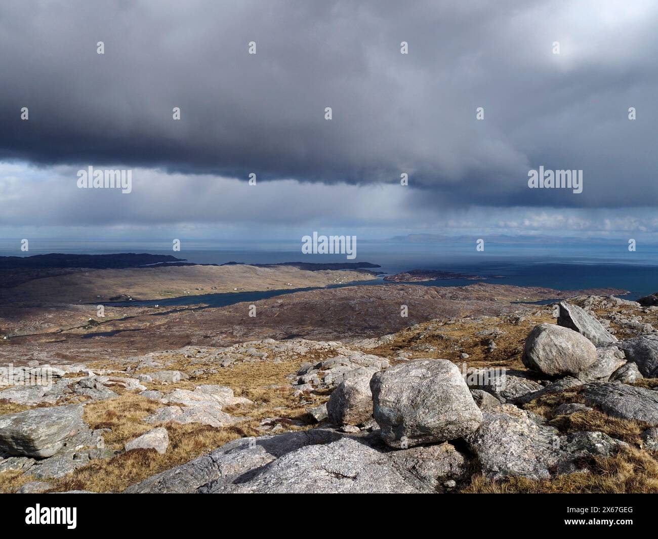 Ceann Reamhar na Sroine, Harris, looking east across The Minch Stock ...