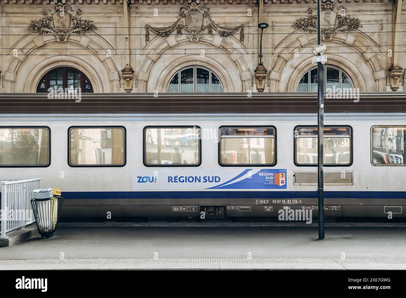 Nice, France - 6 January, 2024: Regional train TER Region South on the ...
