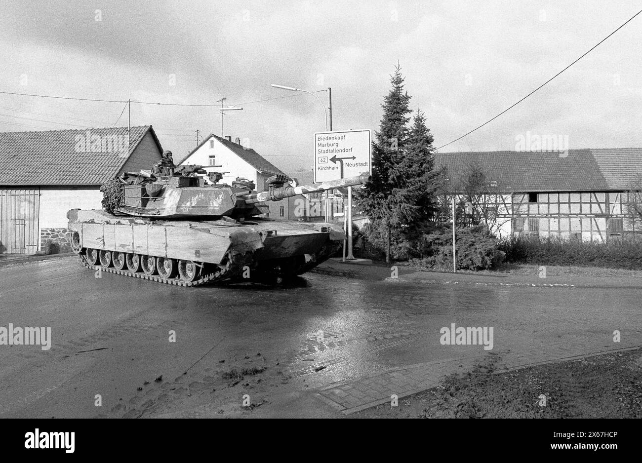 Winter maneuver, Reforger 1985, Central Guardian, in the area of Kassel ...