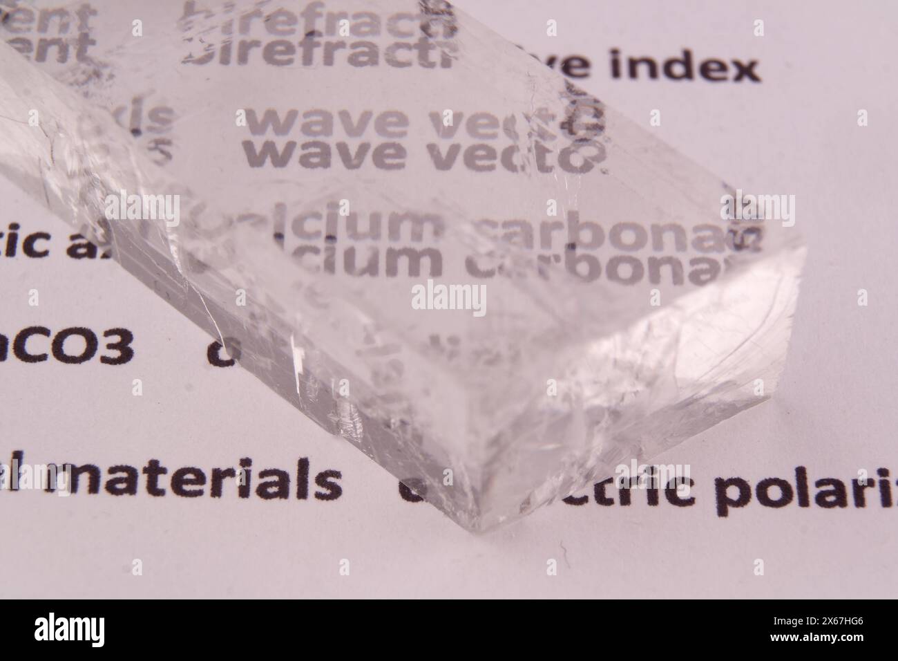 Optical birefringence demonstrated using a text using a natural double ...