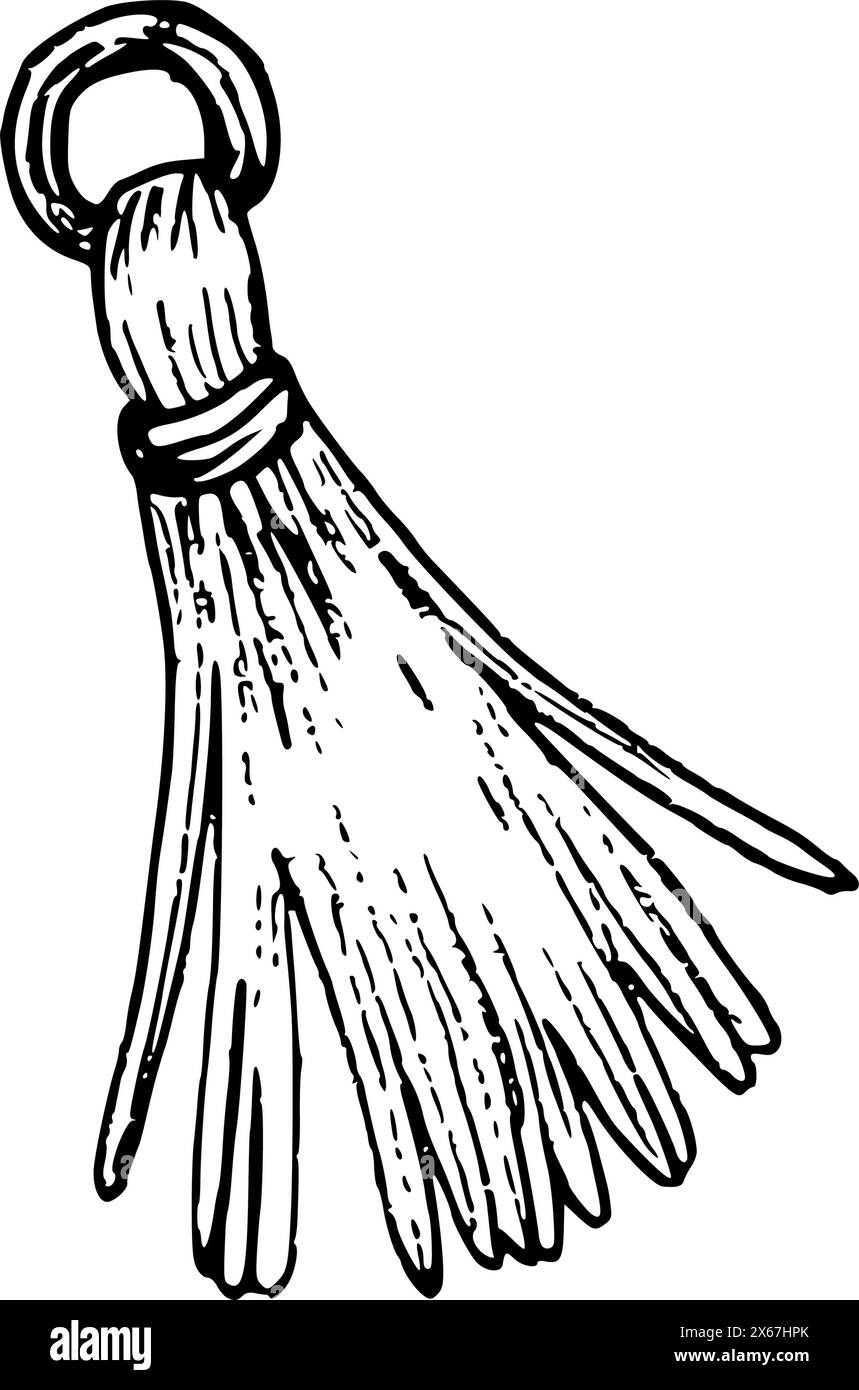 Graphic Vector Illustration Of A Tassel With Fringed Decoration Isolated For Decoration