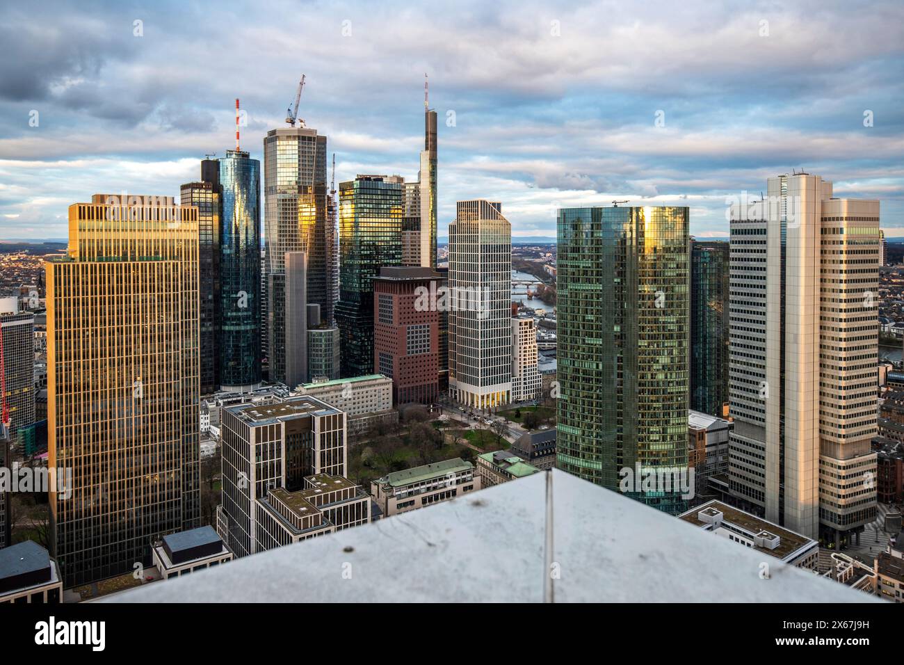 View of the skyline from a high-rise building in the evening. Fantastic ...