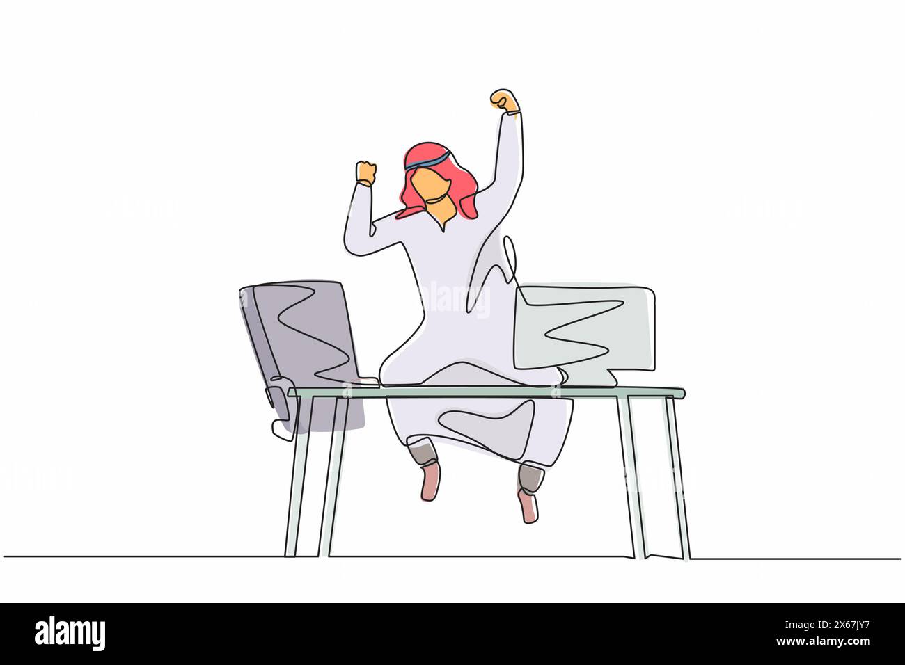 Employee raised hands Stock Vector Images - Alamy