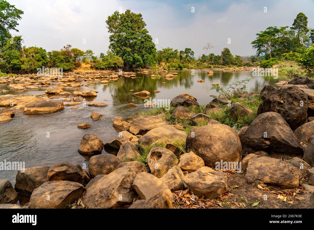 The Tad Lo River near the village of Ban Baktheung in the Bolaven ...