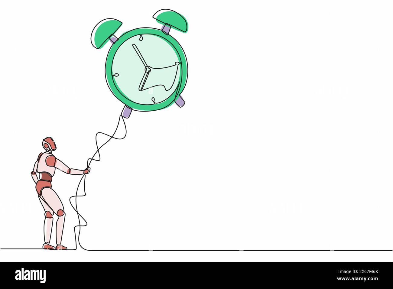 Robot clock time humanoid Stock Vector Images - Alamy