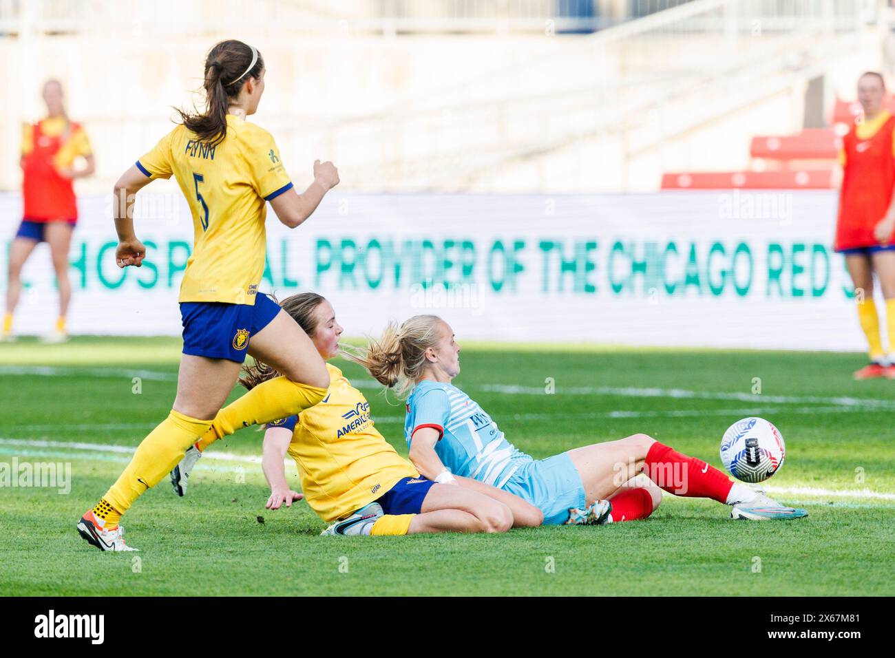 May 12, 2024: Chicago Red Stars forward Penelope Hocking (55) kicks the ...
