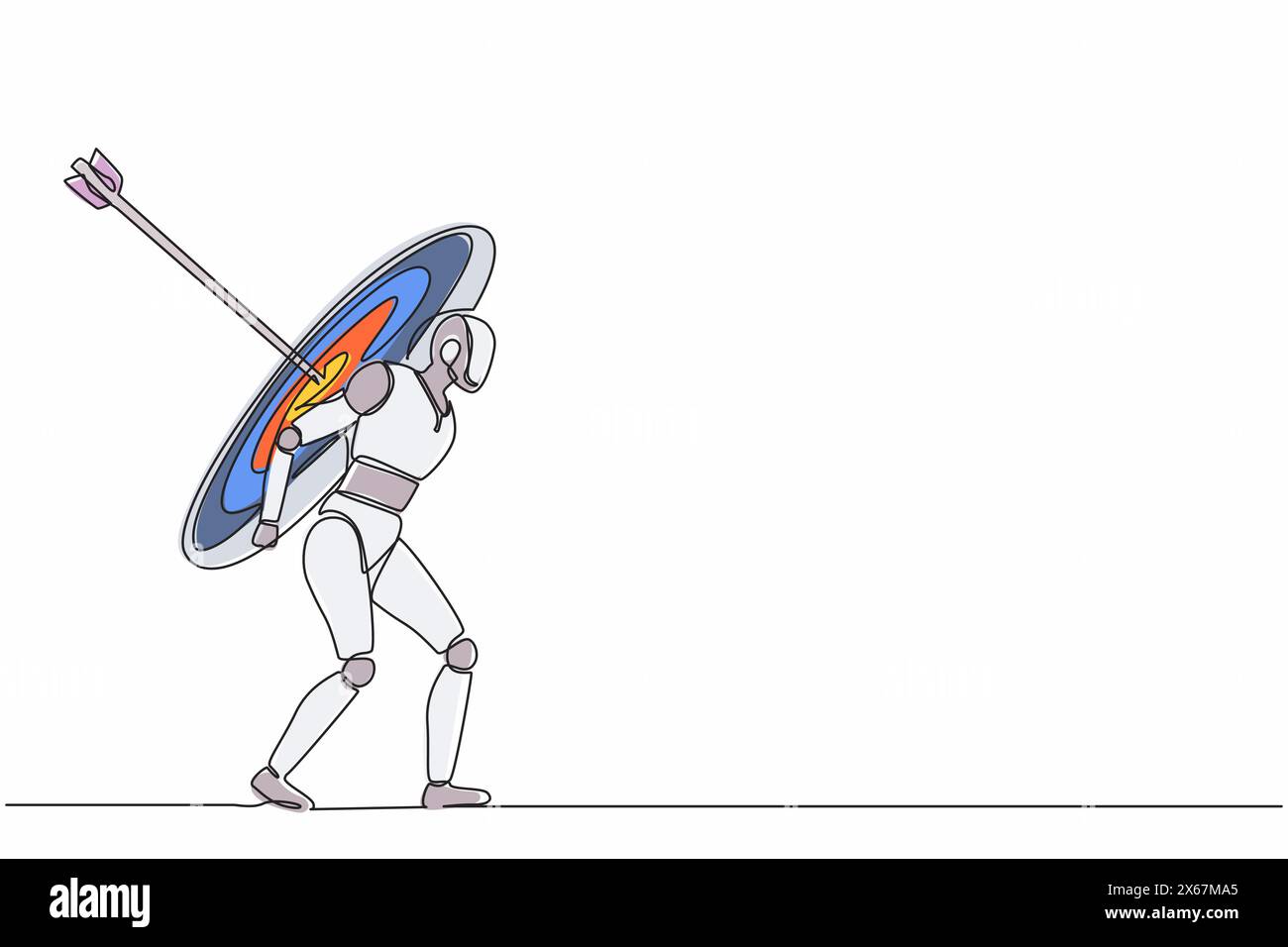Continuous one line drawing robots carrying heavy huge target with ...