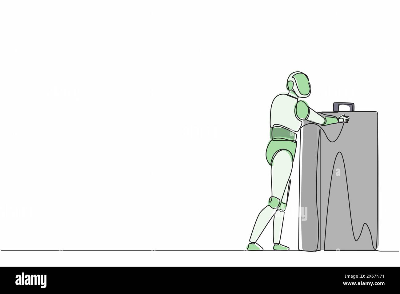 Single continuous line drawing robots standing and hugging huge ... Single continuous line drawing robots standing and hugging huge ...