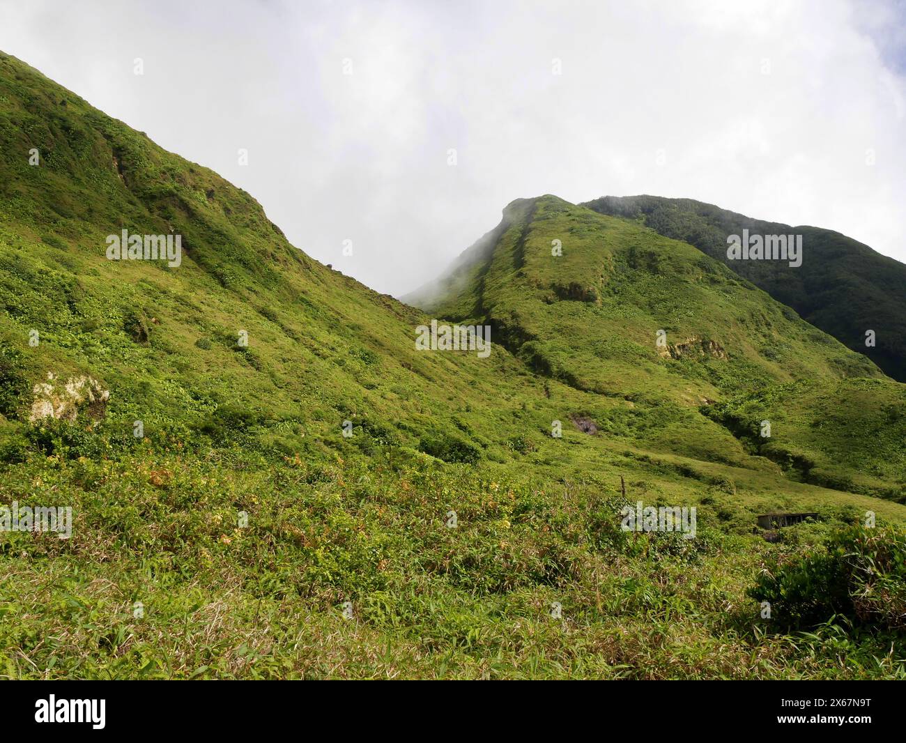 col de l'echelle, mountain pass between soufriere and echelle volcanoes ...