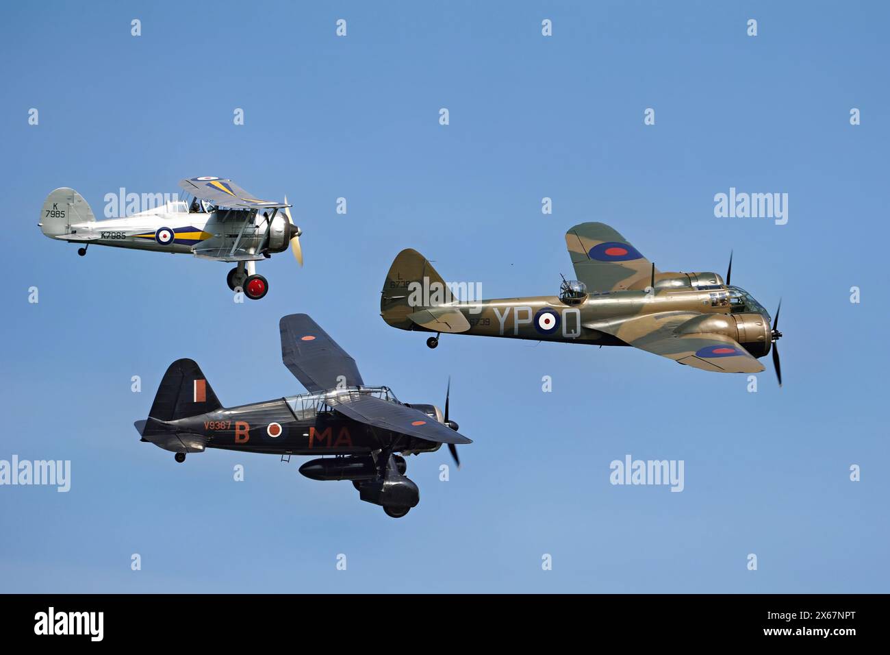 Bristol Blenheim Gloster Gladiator and Westland Lysander displays at ...