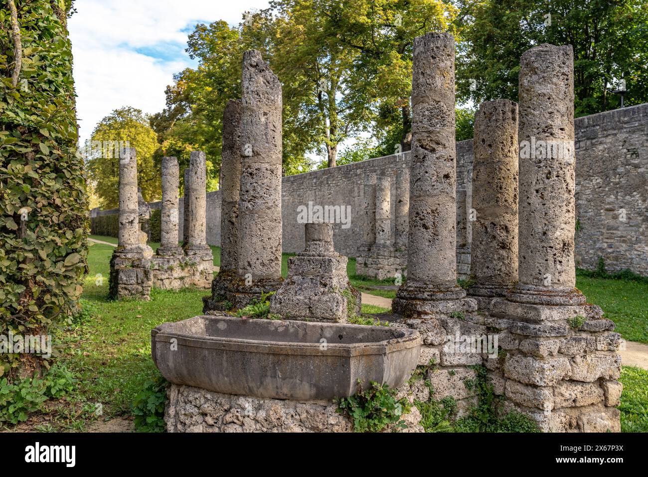 Columns of the former cascade, Veitshöchheim Palace and Rococo Court ...