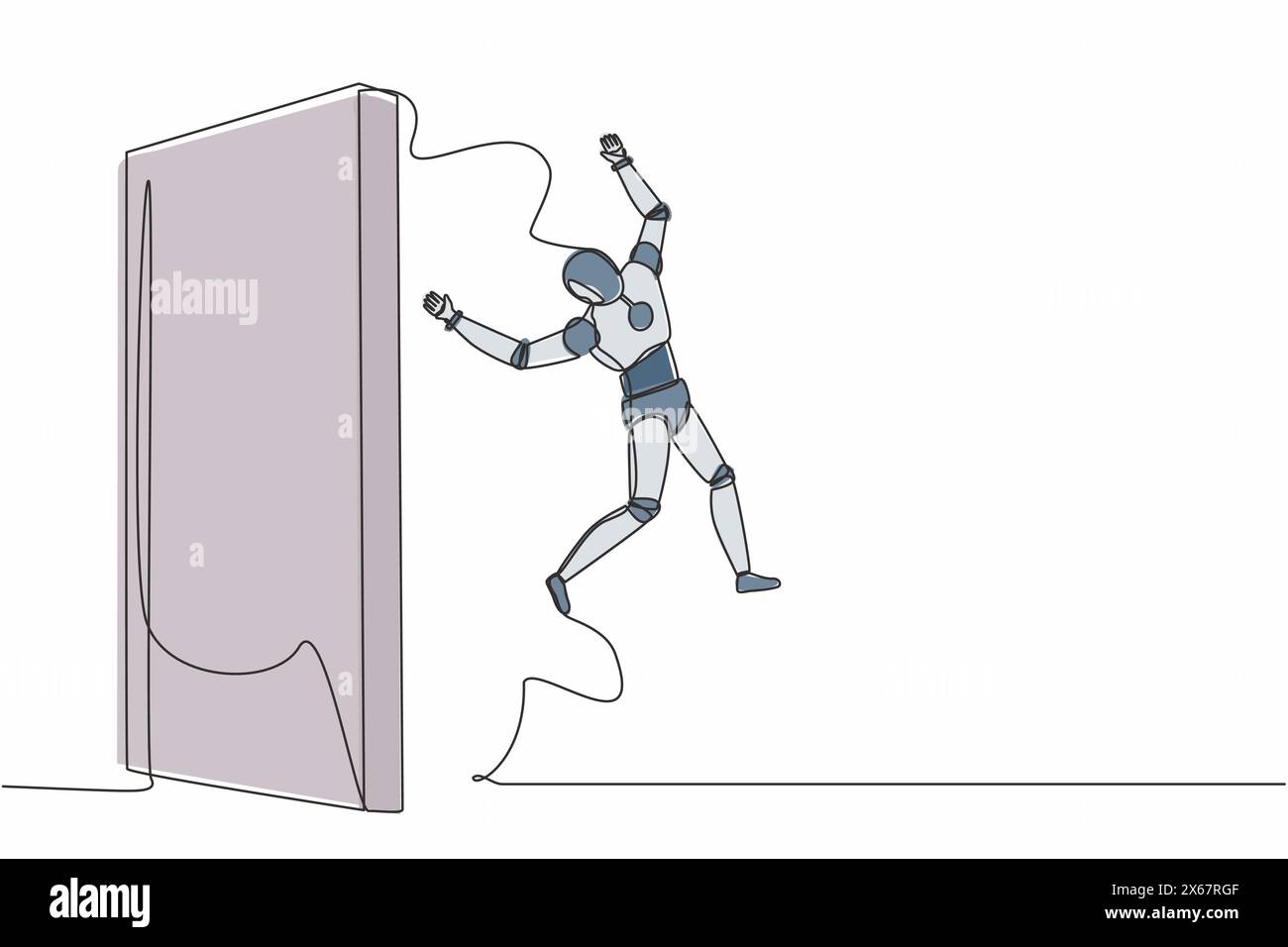 Continuous one line drawing robot managed to jump over the wall. Get ...