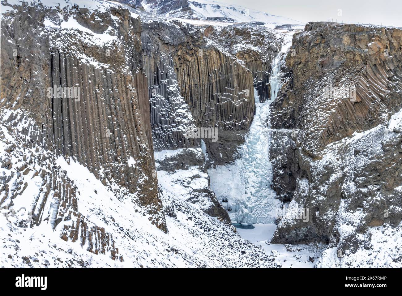 Litlanesfoss waterfall with basalt columns hi-res stock photography and ...
