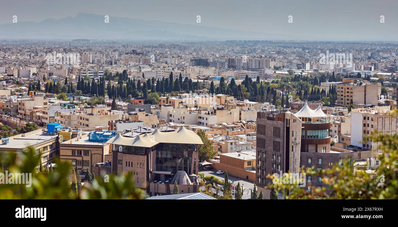 Panoramic aerial view of Shiraz city in the Fars Province of Iran Stock ...