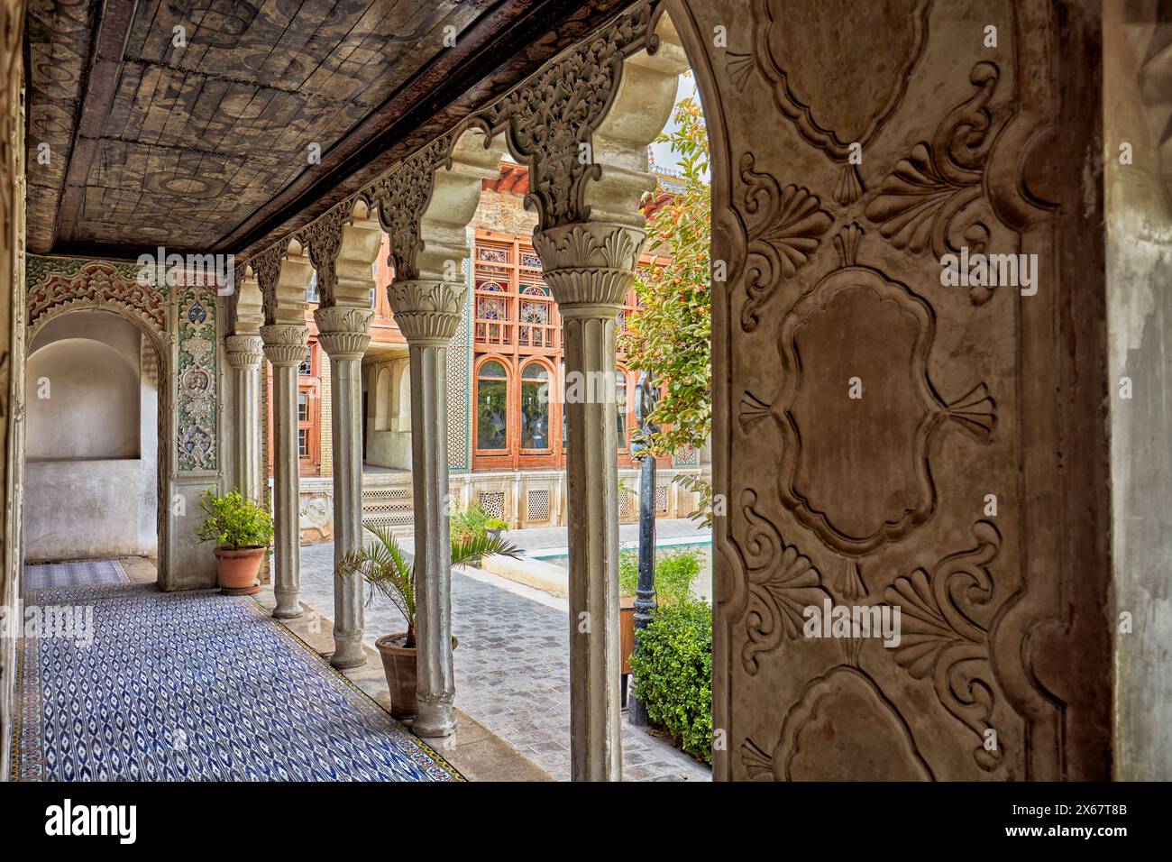 Veranda in the Zinat Al-Molk Historical House, 19th century residence ...