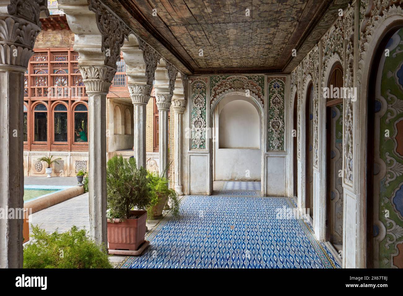 Veranda in the Zinat Al-Molk Historical House, 19th century residence ...