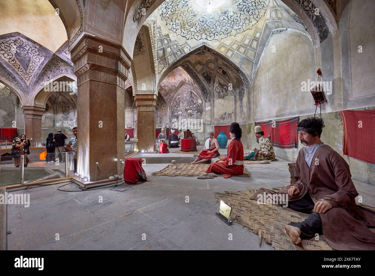 Life-size wax statues of people in the Vakil Bathhouse, 18th century ...