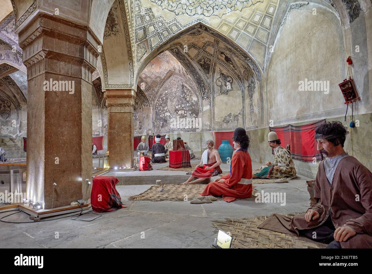 Life-size wax statues of people in the Vakil Bathhouse, 18th century ...