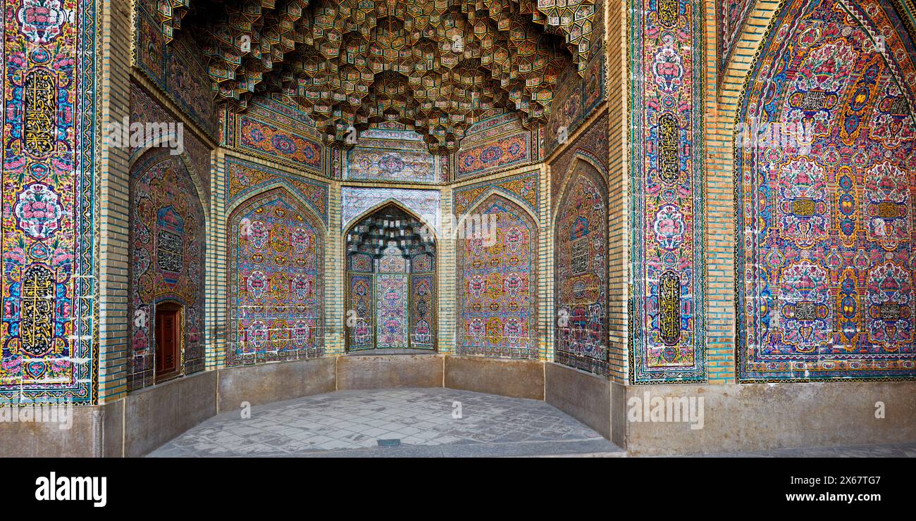 Elaborate multi-colored tilework on exterior walls of the 19th century ...