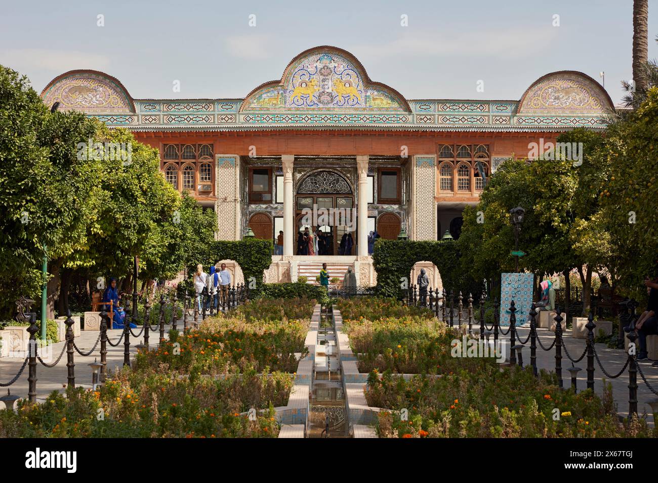 Courtyard view of the Qavam House (Narenjestan-e Ghavam), 19th century ...