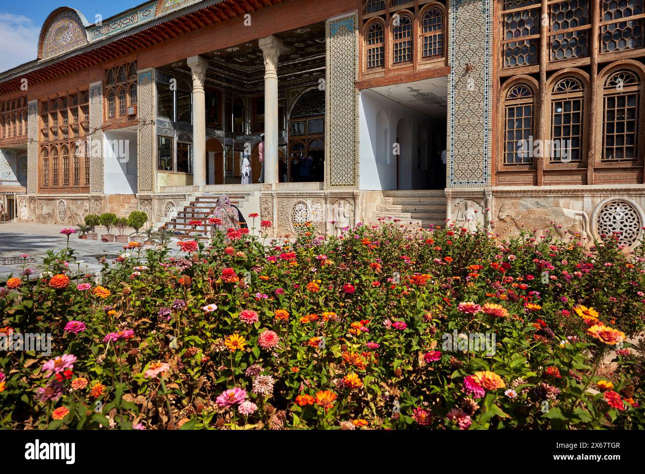 Blooming flowers at the Qavam House (Narenjestan-e Ghavam), 19th ...