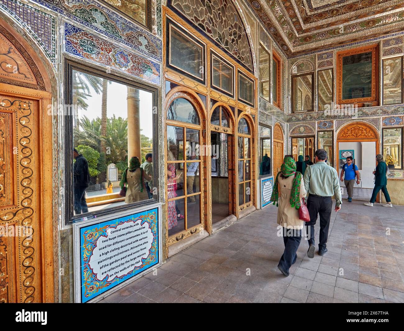 Central veranda with elaborate mirror tiling in Qavam House ...