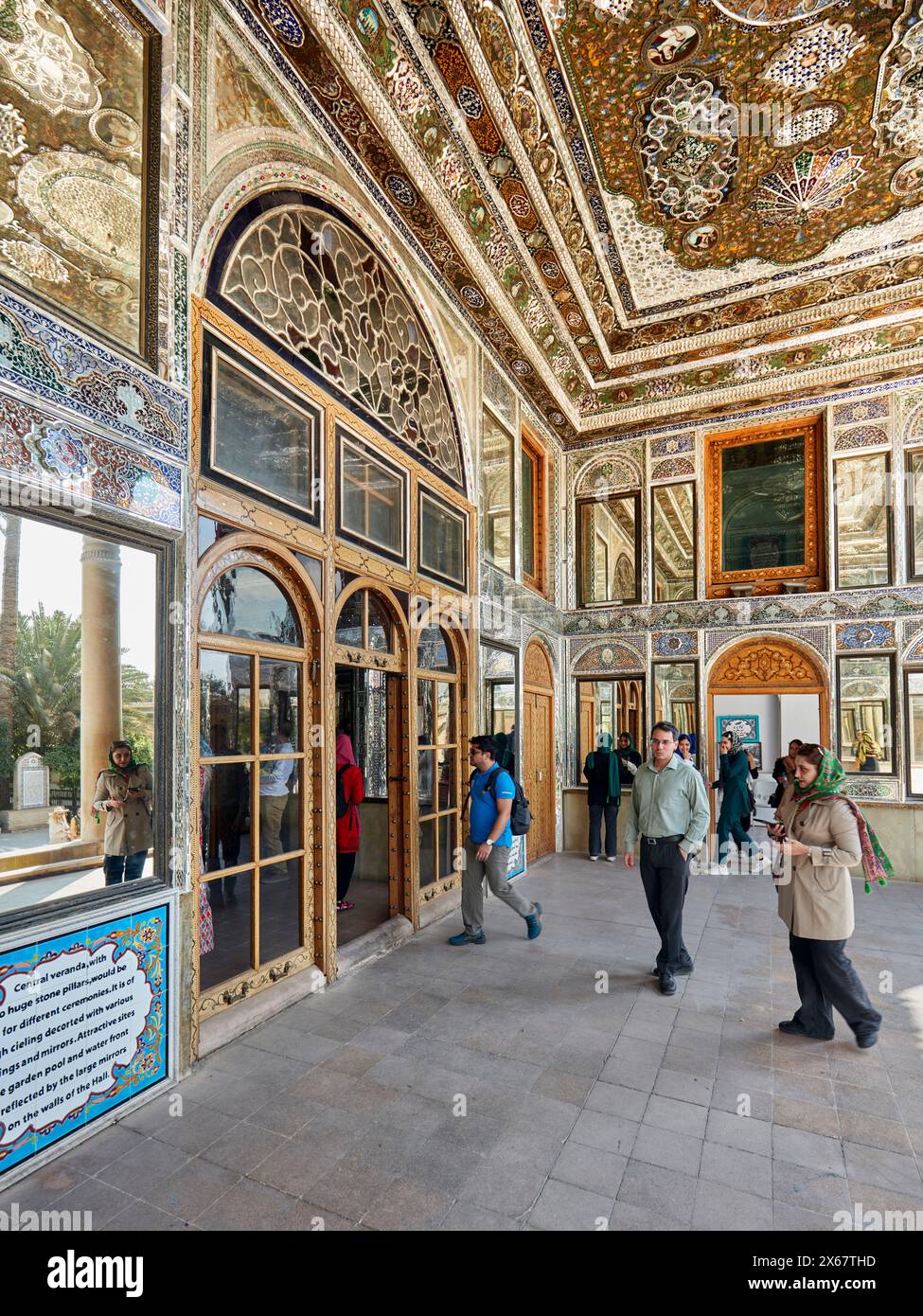 Central veranda with elaborate mirror tiling in Qavam House ...