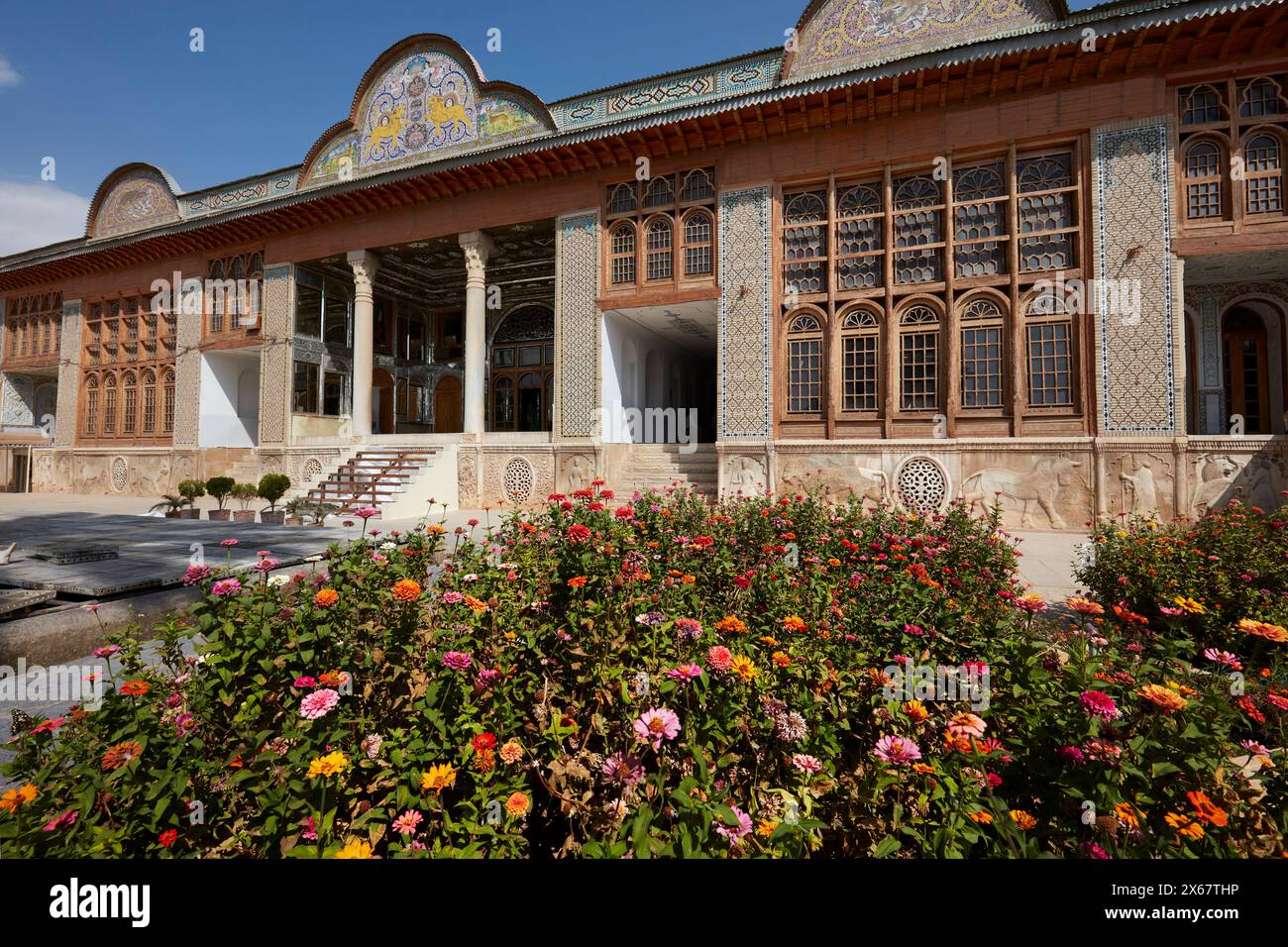 Blooming flowers at the Qavam House (Narenjestan-e Ghavam), 19th ...