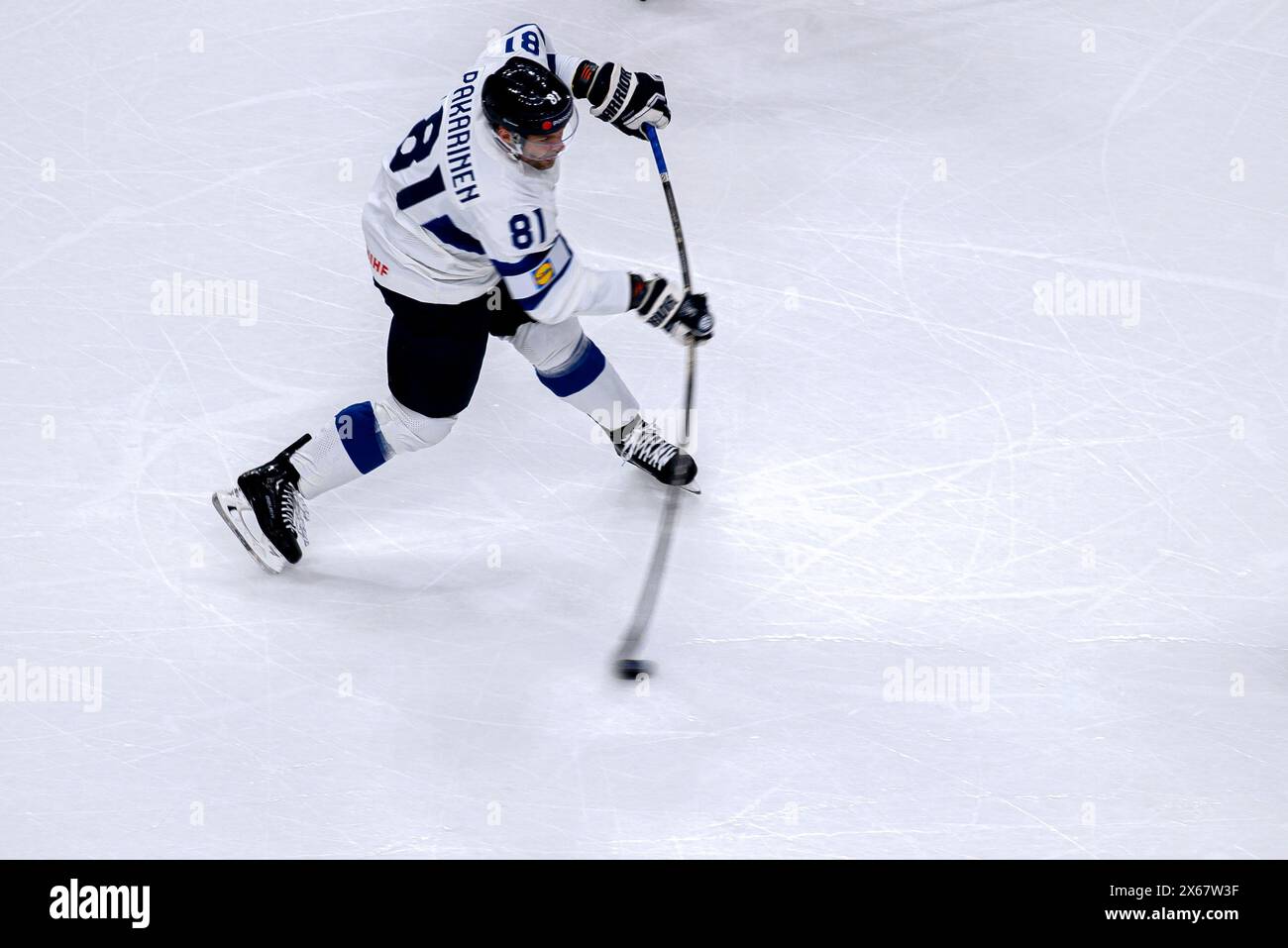 PRAGUE, CZECH REPUBLIC - 13 MAY, 2024: the Ice Hockey game of IIHF 2024 ...