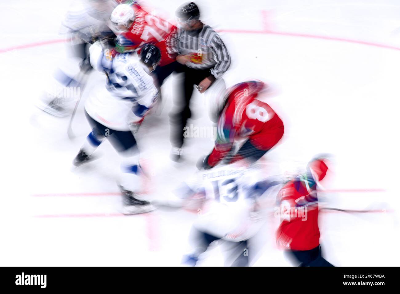 PRAGUE, CZECH REPUBLIC - 13 MAY, 2024: the Ice Hockey game of IIHF 2024 ...