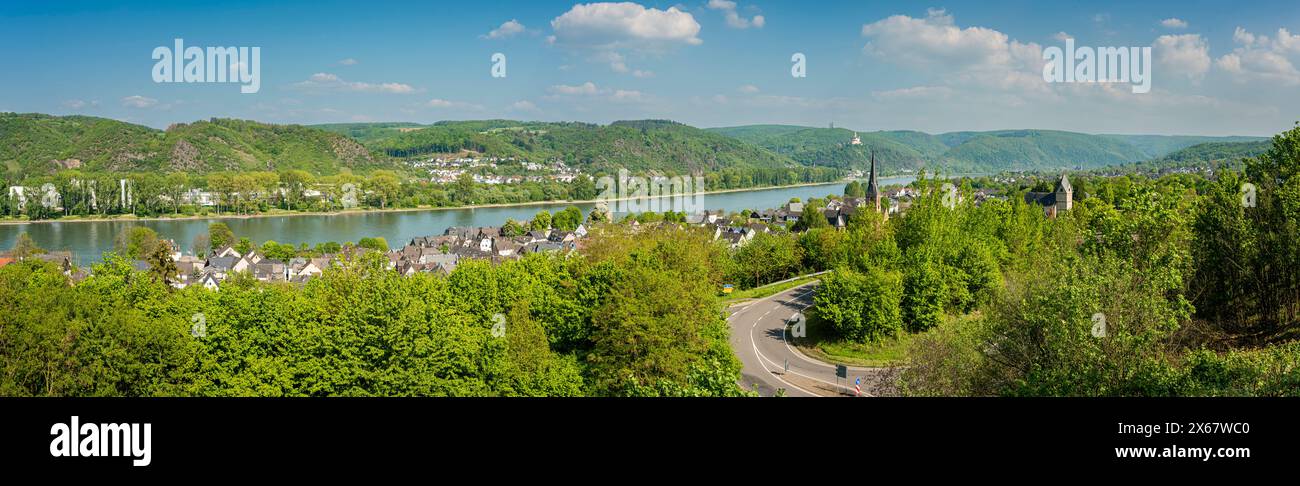 Panorama of Rhens on the Middle Rhine, Unesco World Heritage Upper ...