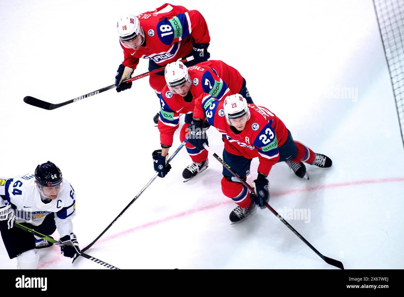 PRAGUE, CZECH REPUBLIC - 13 MAY, 2024: the Ice Hockey game of IIHF 2024 ...