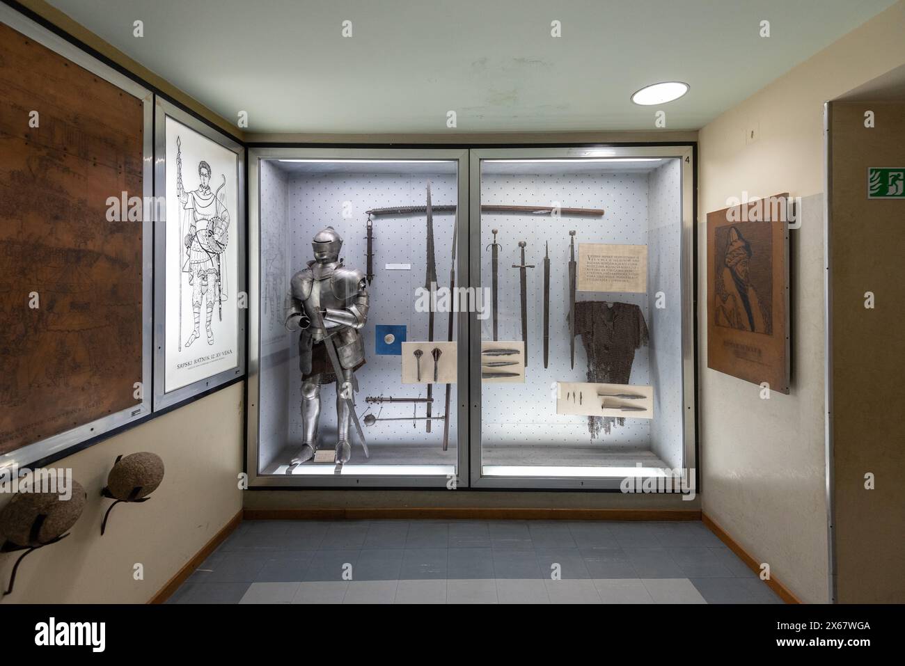 Interior of Belgrade fortress military museum, showing exhibits and ...