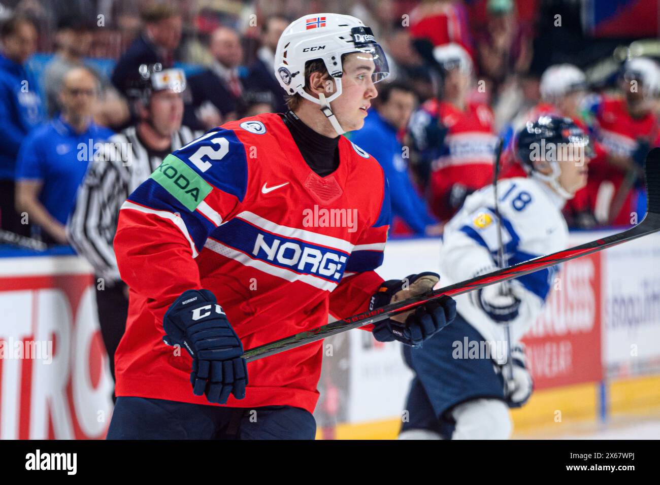 PRAGUE, CZECH REPUBLIC - 13 MAY, 2024: the Ice Hockey game of IIHF 2024 ...