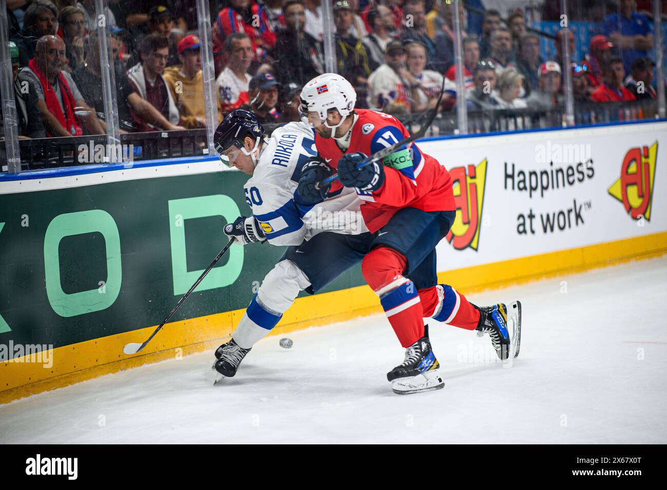 PRAGUE, CZECH REPUBLIC - 13 MAY, 2024: the Ice Hockey game of IIHF 2024 ...