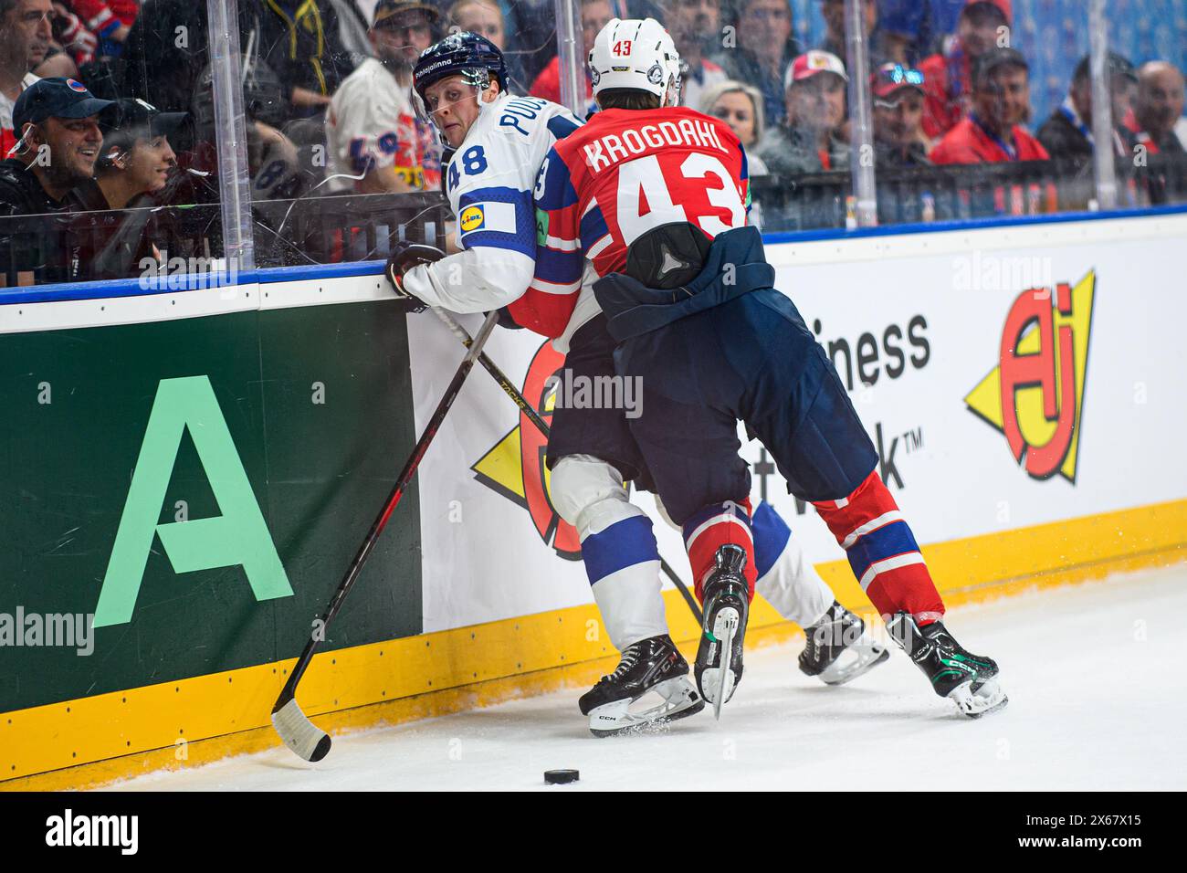 PRAGUE, CZECH REPUBLIC - 13 MAY, 2024: the Ice Hockey game of IIHF 2024 ...