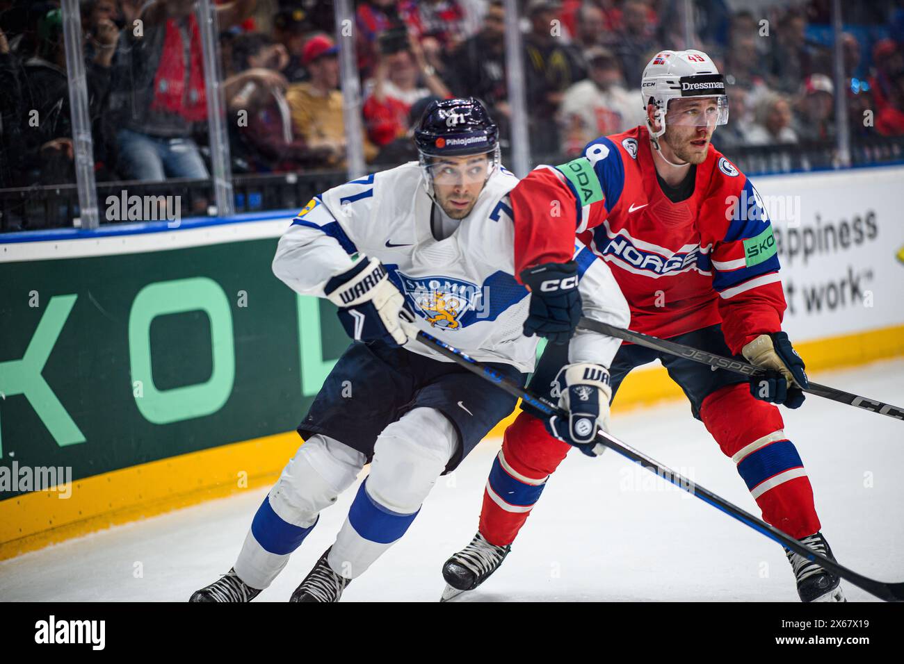 PRAGUE, CZECH REPUBLIC - 13 MAY, 2024: the Ice Hockey game of IIHF 2024 ...