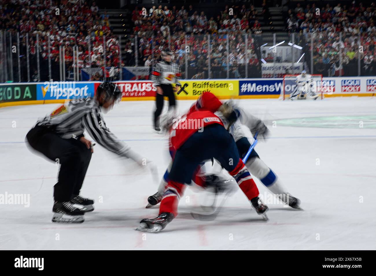 PRAGUE, CZECH REPUBLIC - 13 MAY, 2024: the Ice Hockey game of IIHF 2024 ...