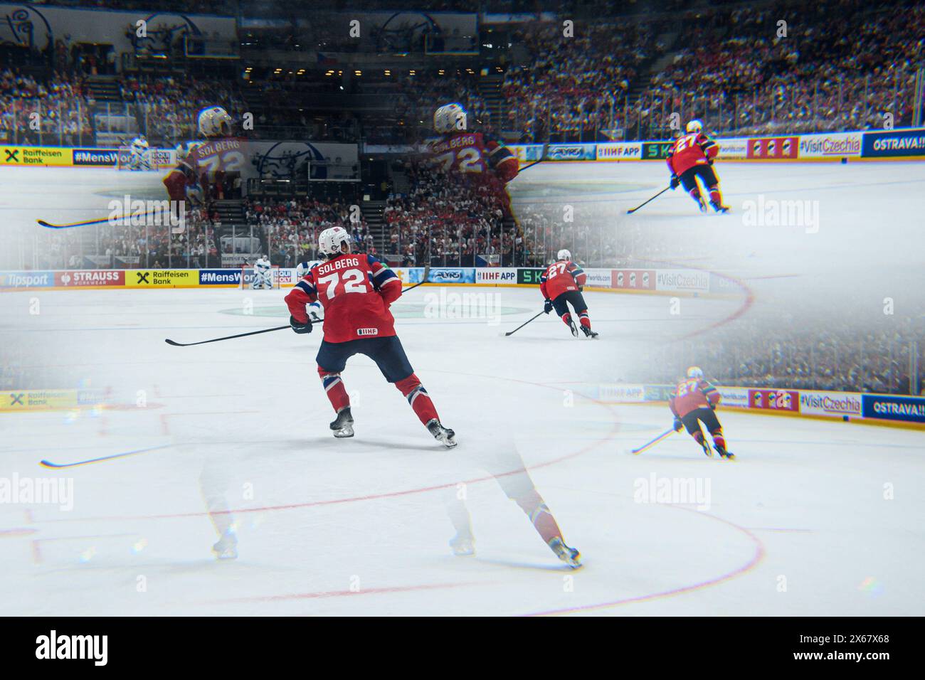 PRAGUE, CZECH REPUBLIC - 13 MAY, 2024: the Ice Hockey game of IIHF 2024 ...