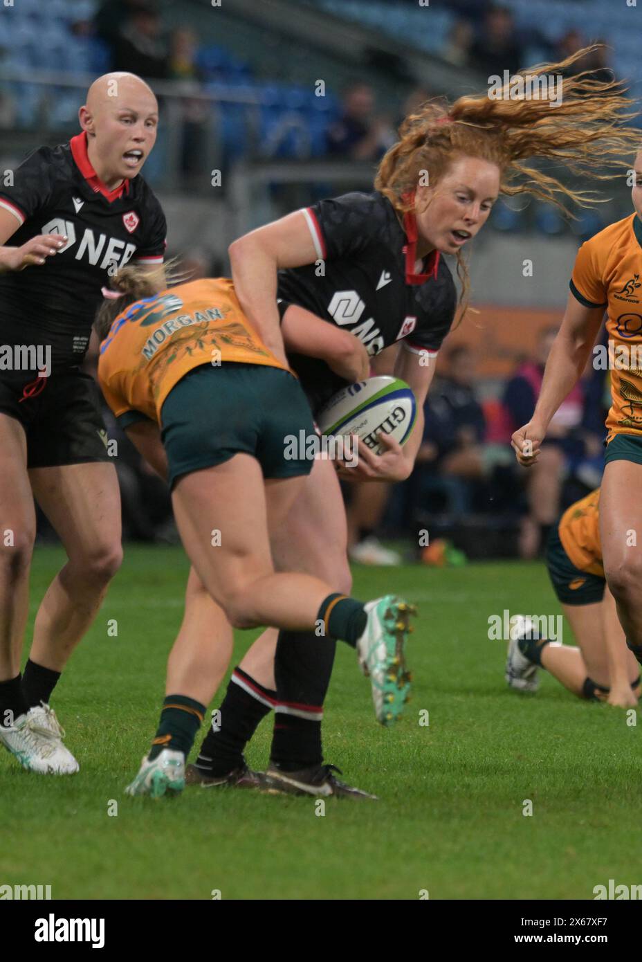 Sydney, Australia. 11th May, 2024. Layne Morgan (L) of Australia women ...