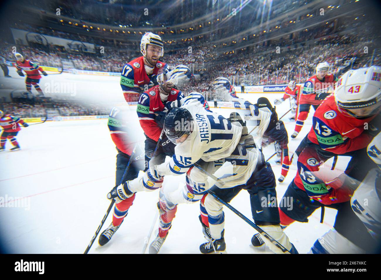 PRAGUE, CZECH REPUBLIC - 13 MAY, 2024: the Ice Hockey game of IIHF 2024 ...